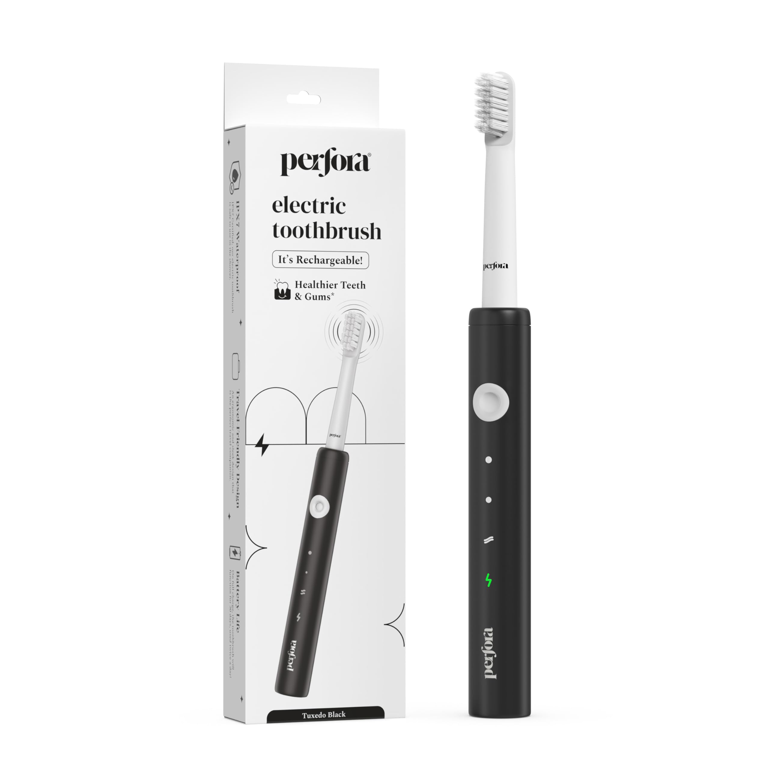 Perfora Rechargeable Electric Toothbrush 1 Brush Head 30,000 Vibrations ...