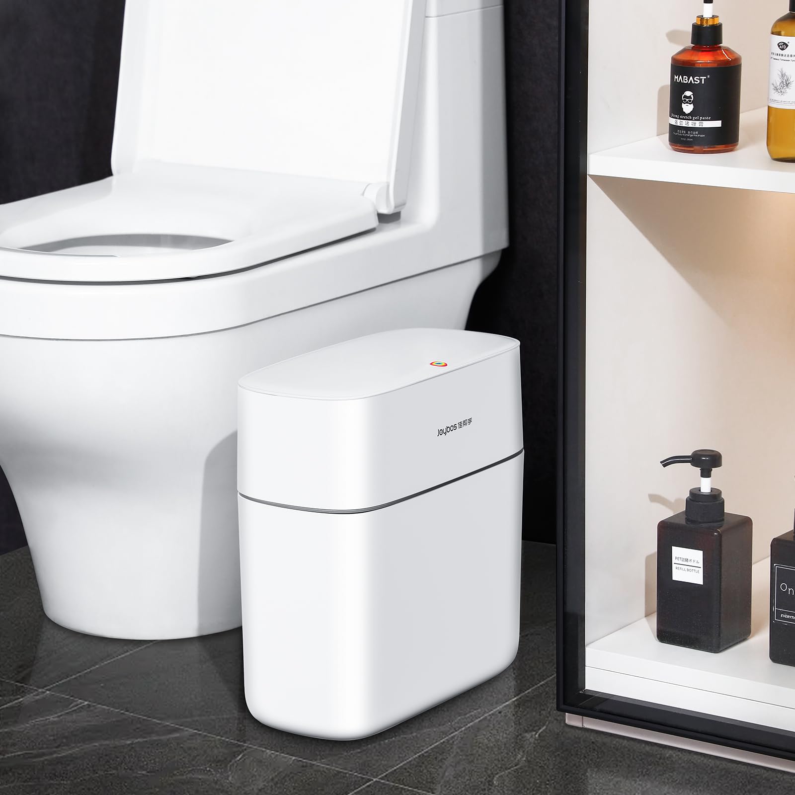 Amazon.com: JOYBOS Small Bathroom Trash Can with Lid - 14L/3.7 Gallon ...
