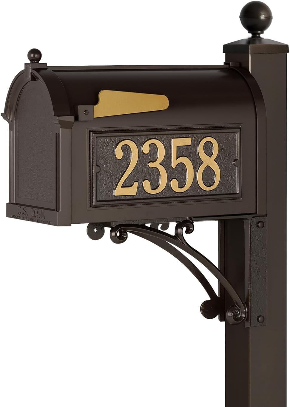 Amazon.com: Whitehall Products Streetside Deluxe Mailbox Package Finish ...