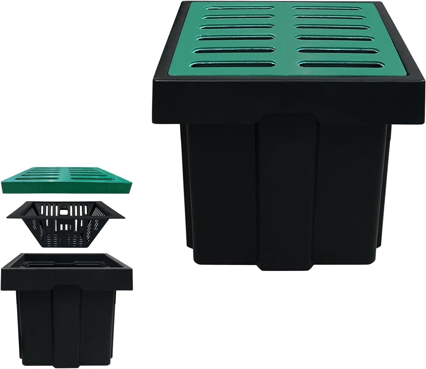 Natotela Catch Basin for Drainage with Fiber Glass Grate-18x18x15 in ...