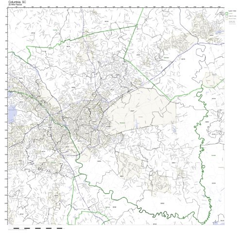 Columbia, SC ZIP Code Map Not Laminated: Amazon.com: Office Products