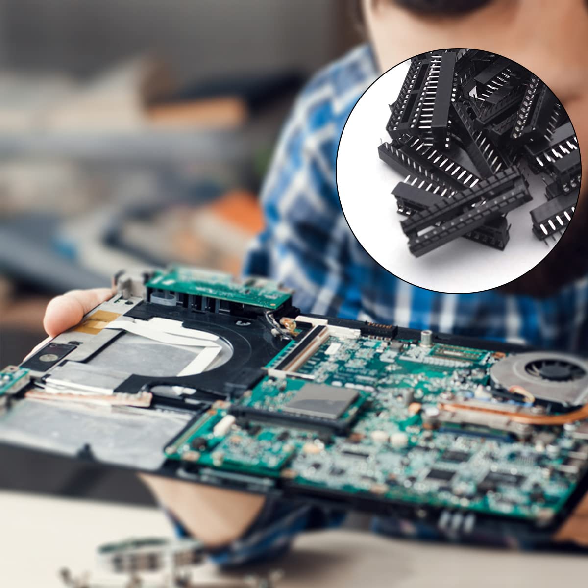 Snapklik.com : DAOKAI DIP IC Socket Adaptor 2.54mm Pitch Electronics ...