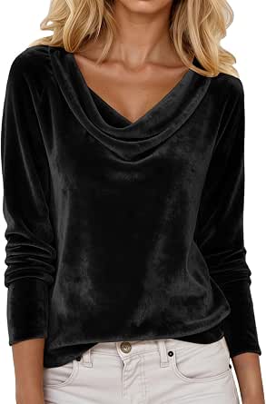 Amazon.com: Rtdyvyuhb Womens Velvet Top Long Sleeve Elegant Shirts ...