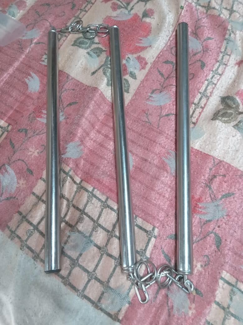BE TREND Stainless Steel Metal Three Section Triple Nunchaku Chen Xi ...