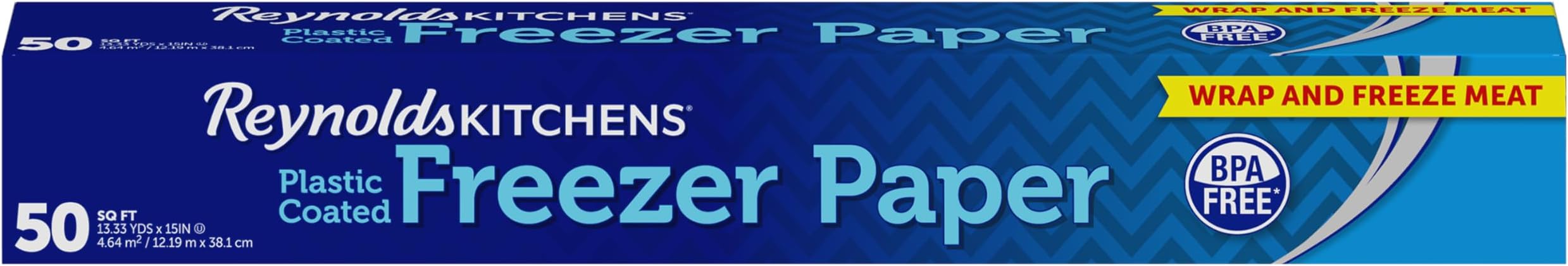 Amazon.com: Reynolds Kitchens Plastic-Coated Freezer Paper, 50 Square ...