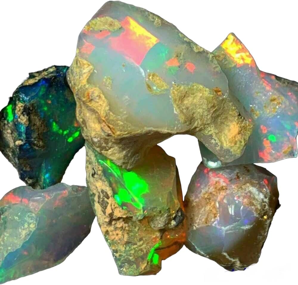 Amazon.com: "NATRYSTAL GEMS™ Opal lot Black Opal Natural Ethiopian raw ...