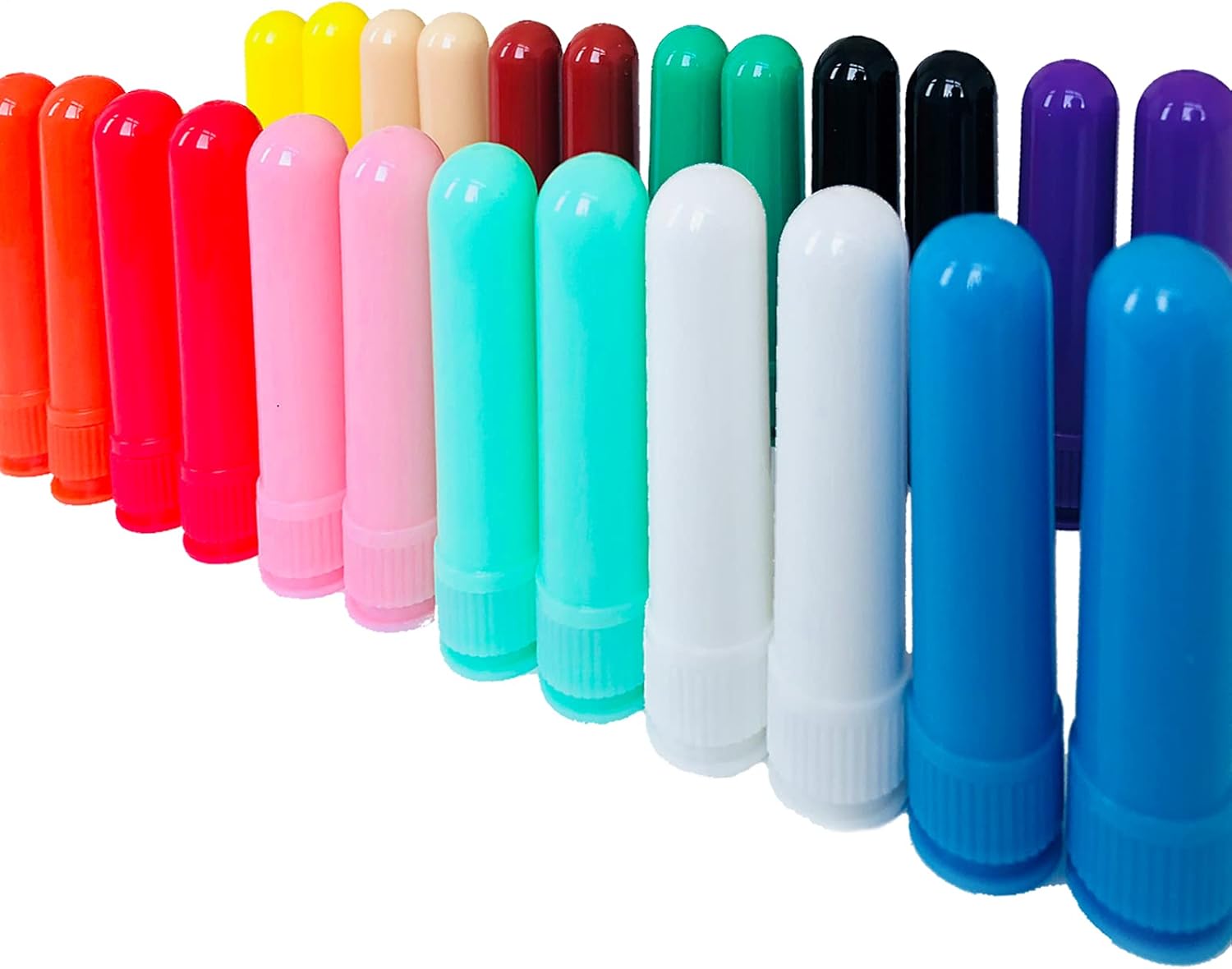 Pack of 24 Essential Oil Tubes Nasal Inhaler Refillable Inhaler for ...