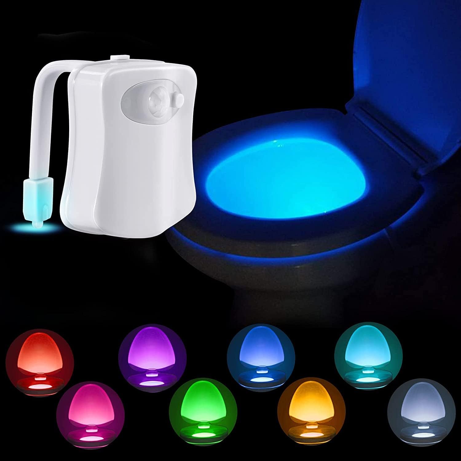 Amazon.com: Toilet Night Light - 8 Color Changing, Motion Sensor ...