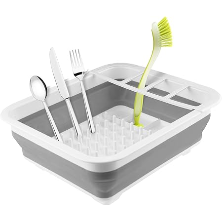D L D Premium Collapsible Dish Drainer - Durable Folding Dish Draining ...