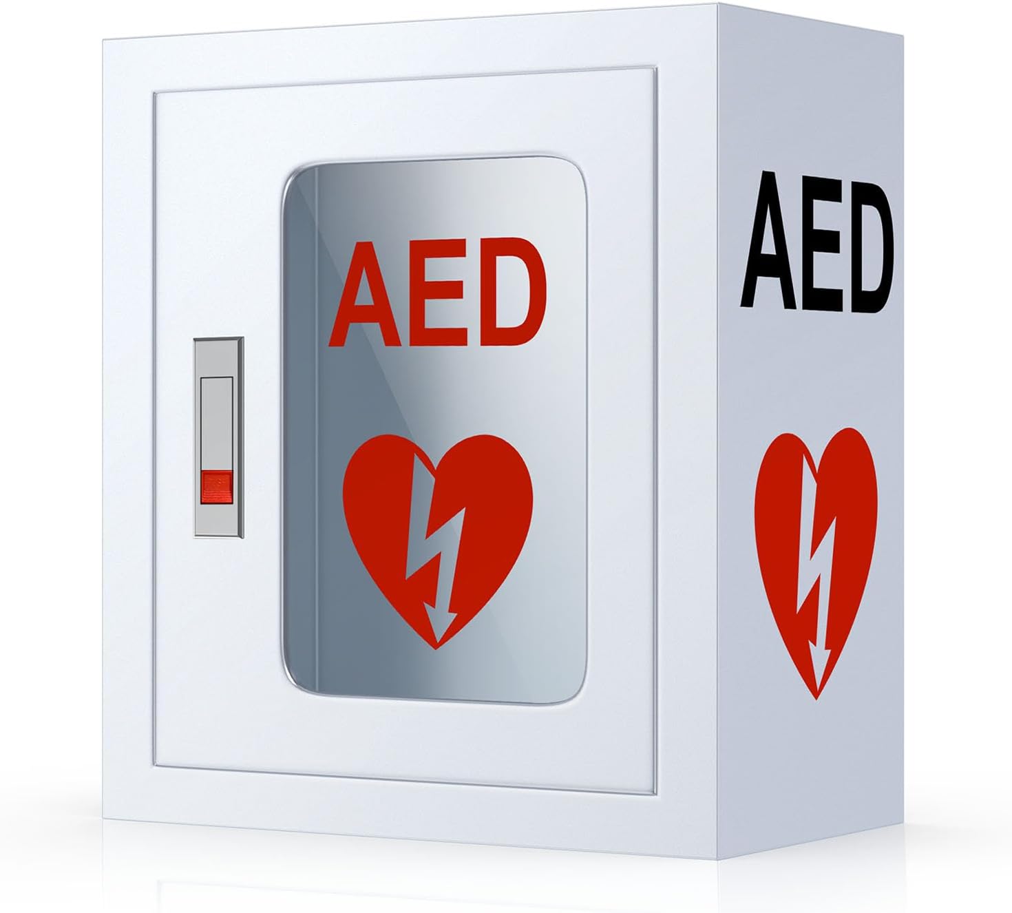 AED Cabinet Wall Mounted, Metal Steel Plate AED Defibrillator Cabinet ...