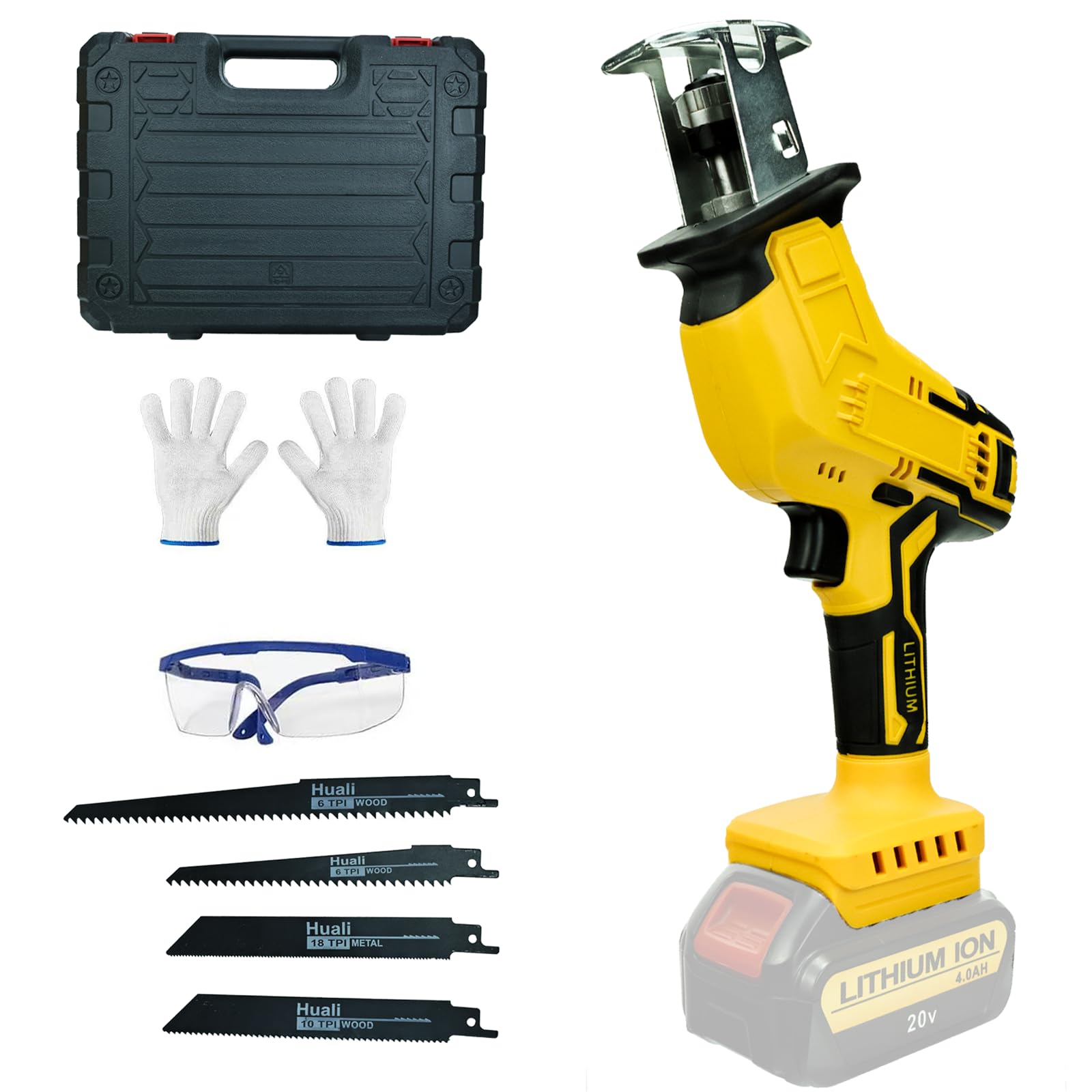 Reciprocating Saw for Dewalt 18V Battery with 4 Blades Cordless ...