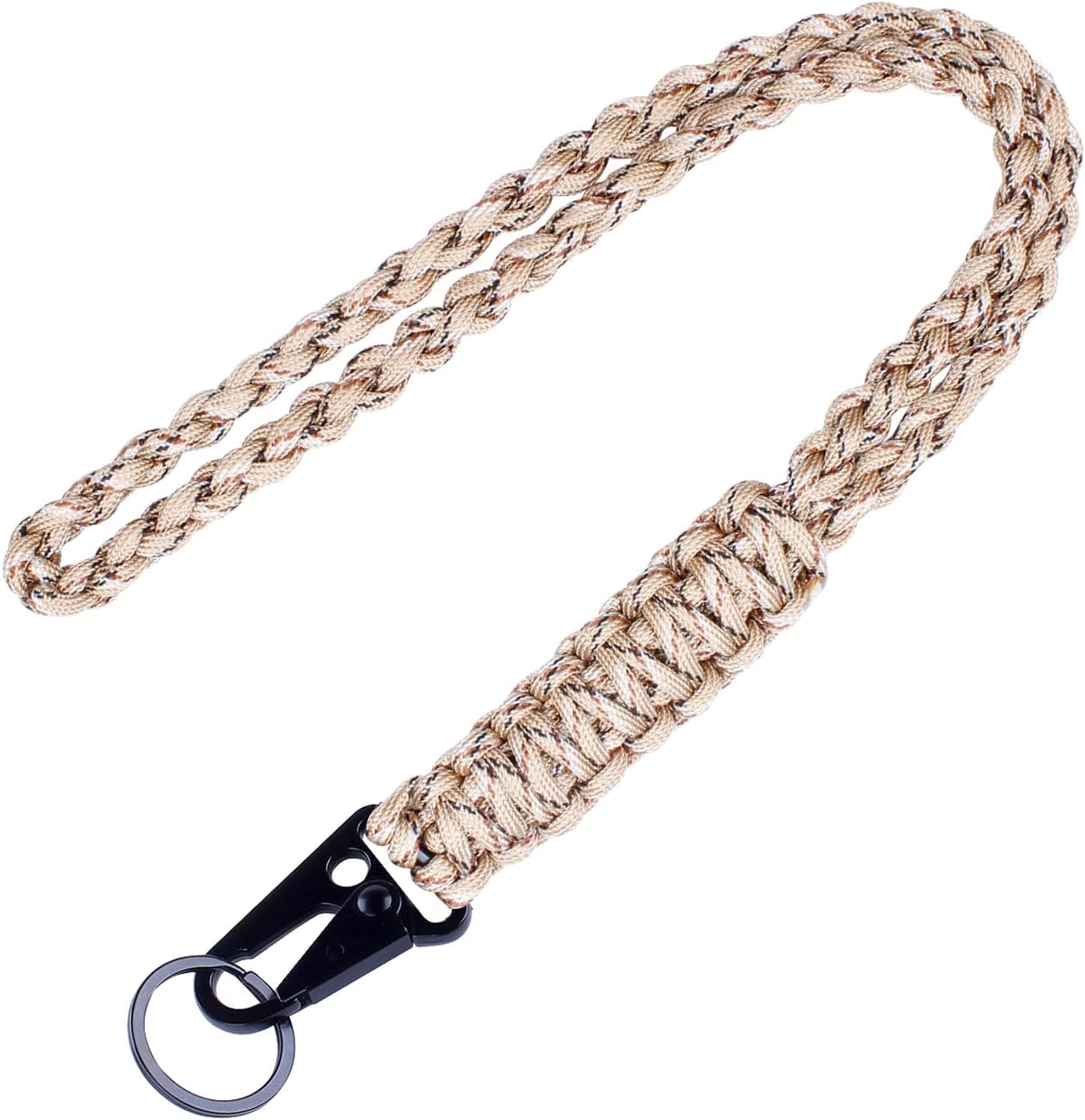 Amazon.com: Heavy Duty Braided 550 Paracord Neck Lanyard Keychain for ...