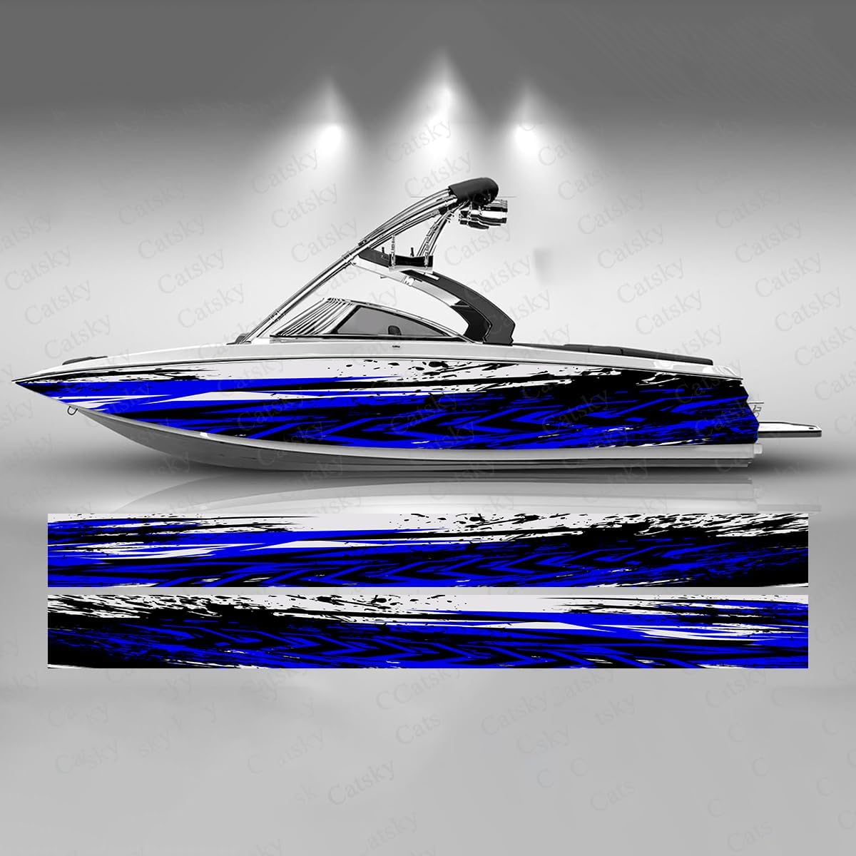 Amazon.com - 2 PCS-236.2x22.8 Inch Abstract Hexagon Design Boat Sticker ...