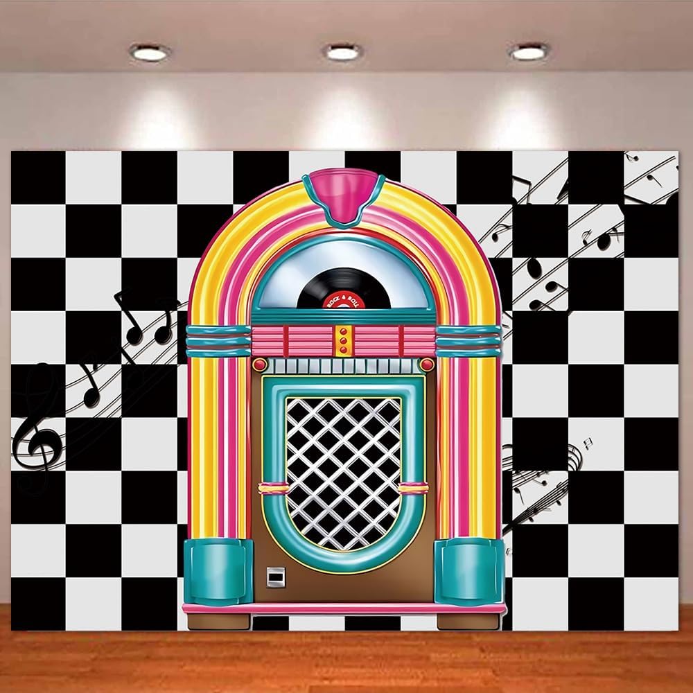 Amazon.com : HQM Back to 50's Sock Hop Photography Banner Birthday Rock ...