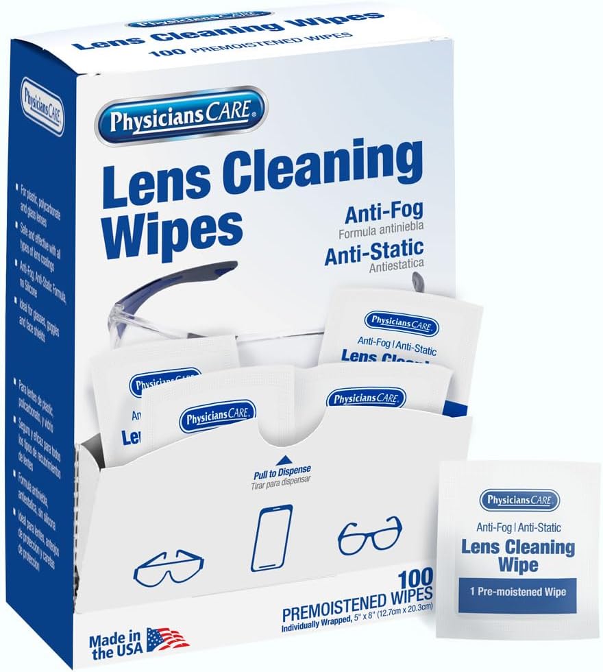 Amazon.com: PhysiciansCare Pre-Moistened Anti-Fog, Anti-Static Lens ...