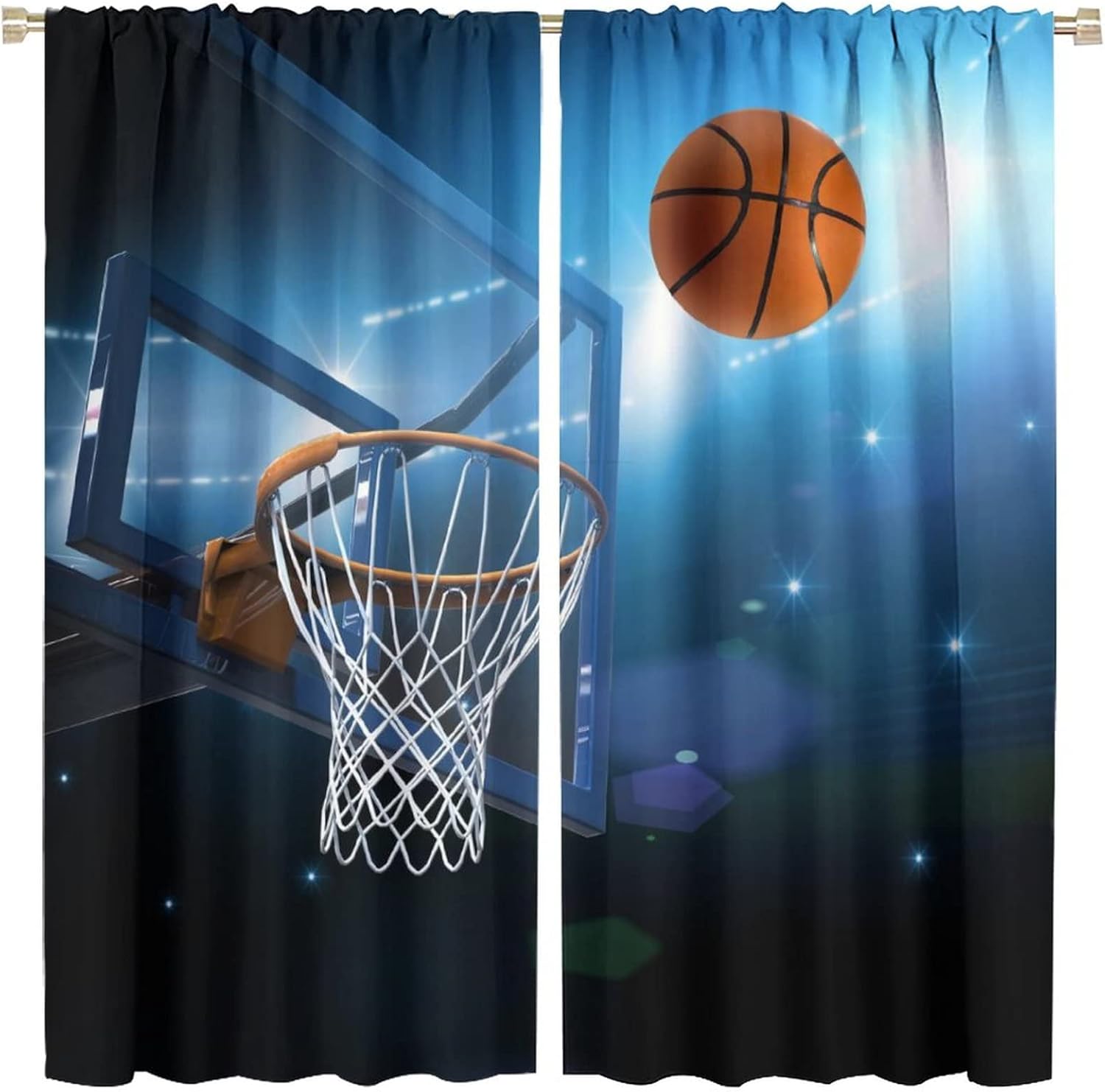 Amazon.com: Teen Basketball Curtains,Modern Sports Basketball Court ...
