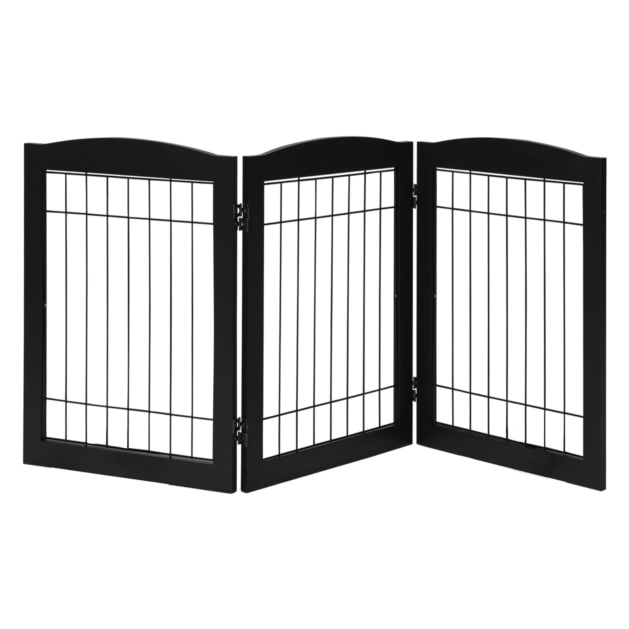 Snapklik.com : Sturdy Wood Pet Gate, Freestanding Tall Wire Dog Gate ...