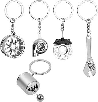 Kioiner 5 Pcs Car Part Model Keychain, 5 Style Auto Part Key Chain ...