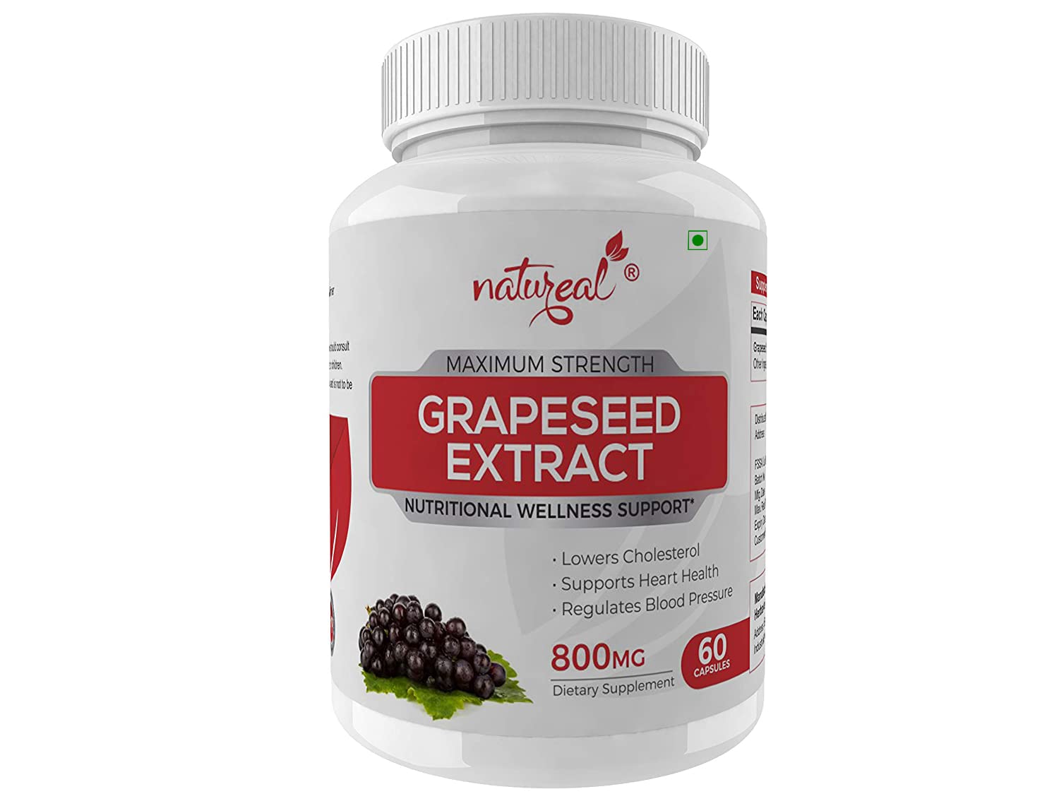 Natureal Grape Seed Extract 800 mg Capsules for Overall Wellness ...