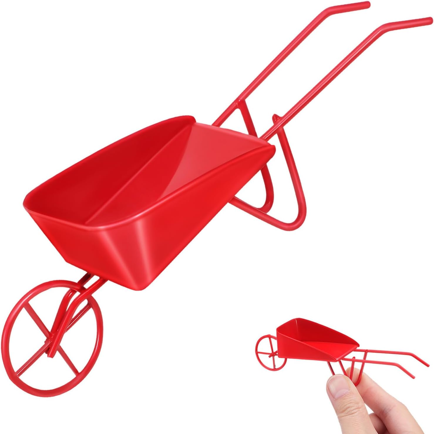 Amazon.com: Kisangel Dollhouse Wheelbarrow Model Metal Mini Wheel ...
