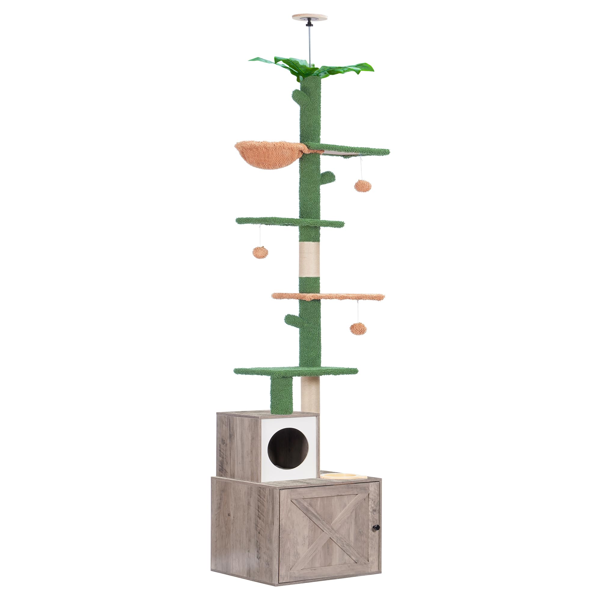 Snapklik.com : Heybly Cat Tree Floor To CeilingCactus Cat Tower