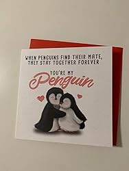 Penguin Anniversary Card / Cute Romantic Valentine Card for Husband ...