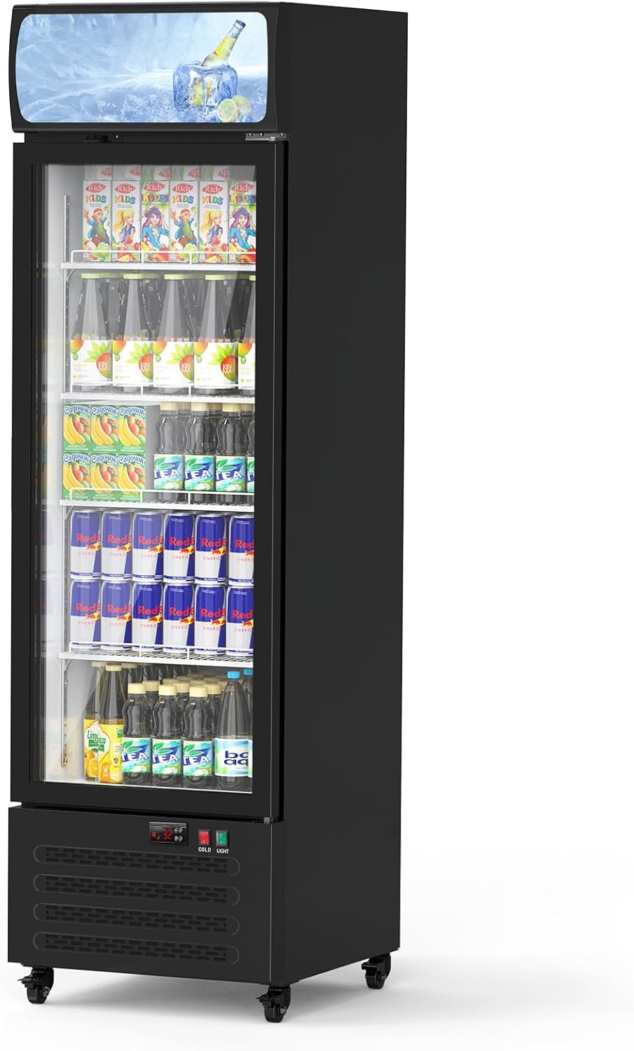 Commercial Beverage Display Refrigerator 11.8 cu. ft. with Glass Door ...