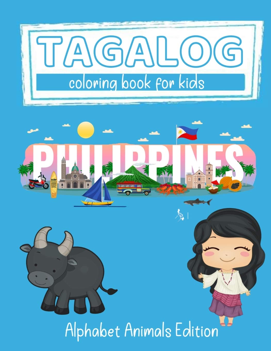 Buy Tagalog Coloring Book for Kids: Alphabet Animals Edition: Learn ...