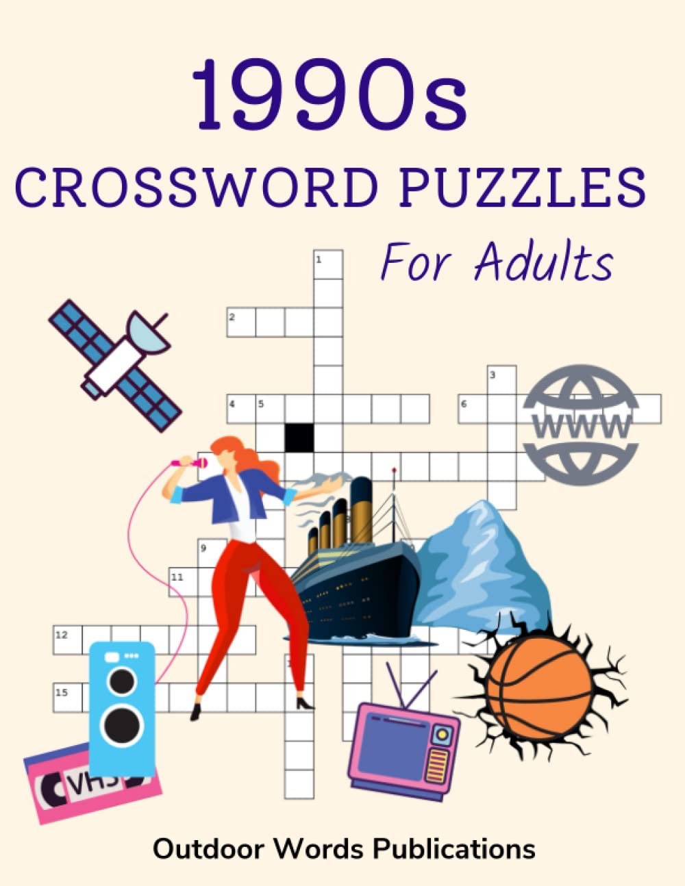 1990s Crossword Puzzles For Adults: Mentally-Stimulating Puzzle Book ...