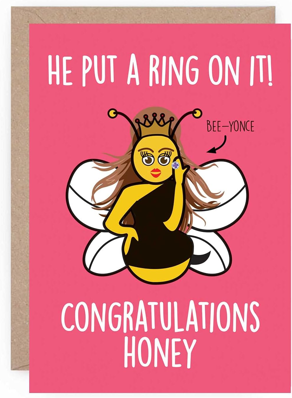 Engagement Card Funny Beyonce Bee Animal Friend Sister Daughter ...