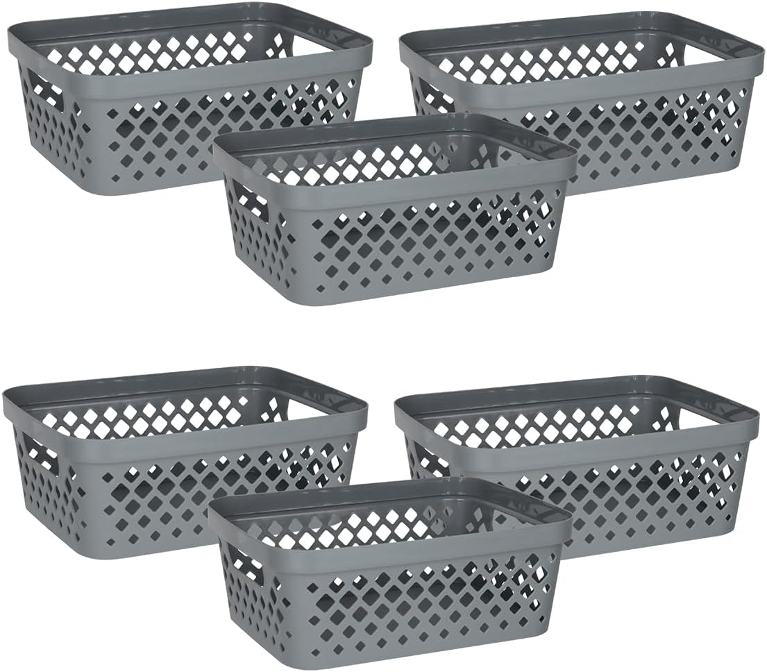 Amazon.com: Glad Plastic Storage Basket Set, Value Pack of 6 | Open ...