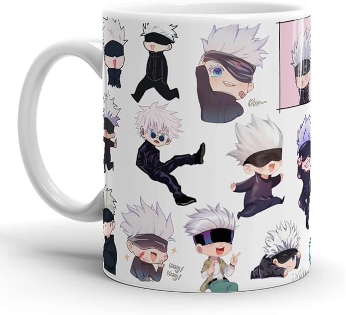 Amazon.com: Coffee Mug Jujutsu Gifts Kaisen 11oz 15oz Satoru White ...