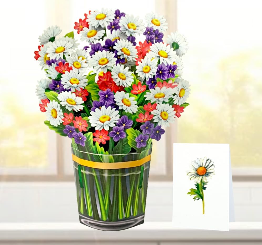 CUTPOPUP Daisy Multi Bouquet, Birthday Card Pop Up, 3D Greeting Paper ...