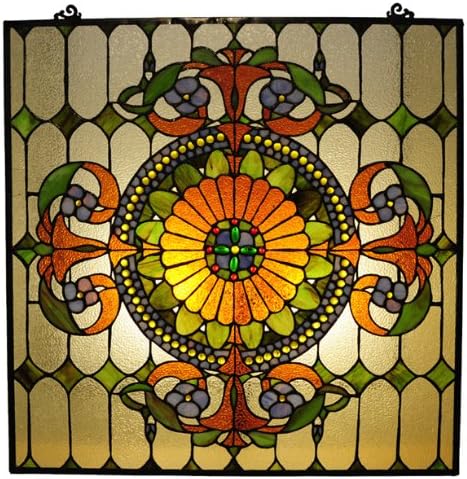 Amazon.com: Tiffany Style Victorian Square Window Panel 25"