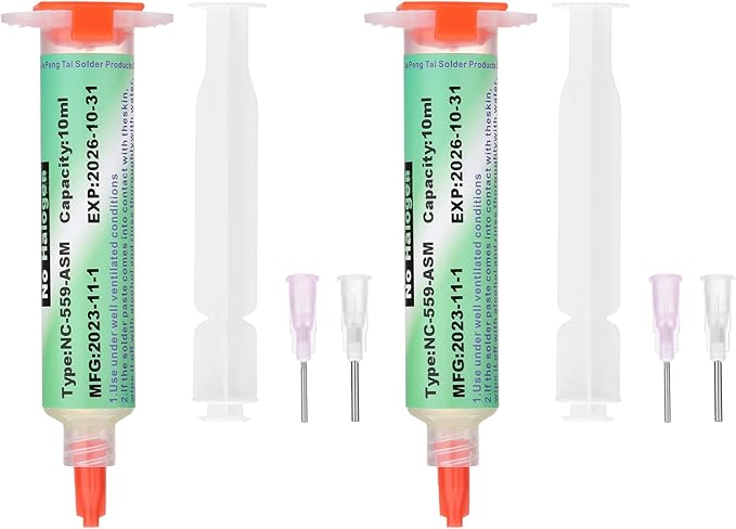 Zocipro 2Pcs 10ML Solder Flux, Lead Free Solder Flux Syringe with 4 ...