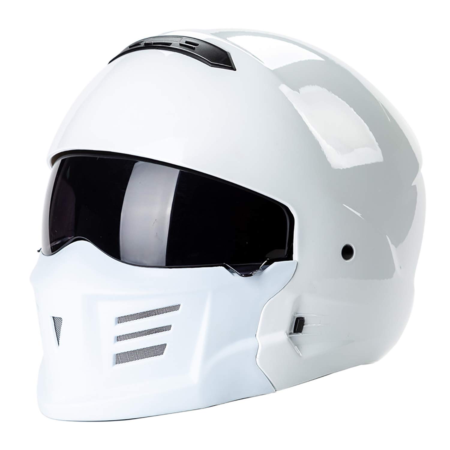 Buy QHZ Harley Motorcycle Jet Helmet Detachable Chin Built-In Lens ...