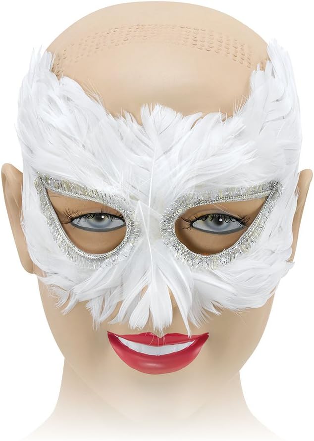 Amazon.com: Bristol Novelty EM042 Feather Eye Mask, White, One Size ...