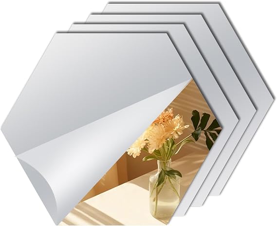 Amazon.com: Abyssaly Hexagon Mirror Stickers for Walls 10 Pack 11.8 ...