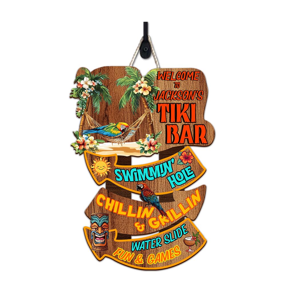 Amazon.com: Personalized Tiki Sign for Tiki Bar, Tiki Signs with Tiki ...