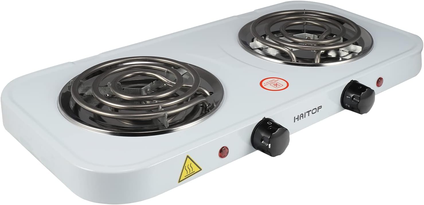 Amazon.com: HAITOP Countertop Burner Electric Double Burners 2000 Watts ...