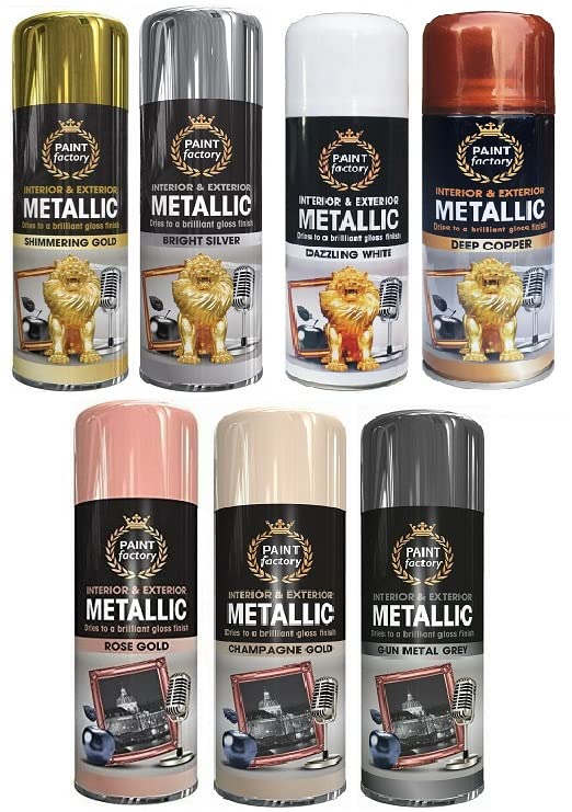 SuperGift.com 400ml Multipurpose Metallic Aerosol Spray Paint Quick ...