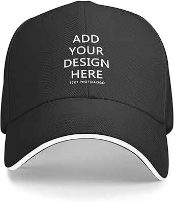 Poitvd Customizable Hat with Your Text/Image/Logo, Customizable Hat ...