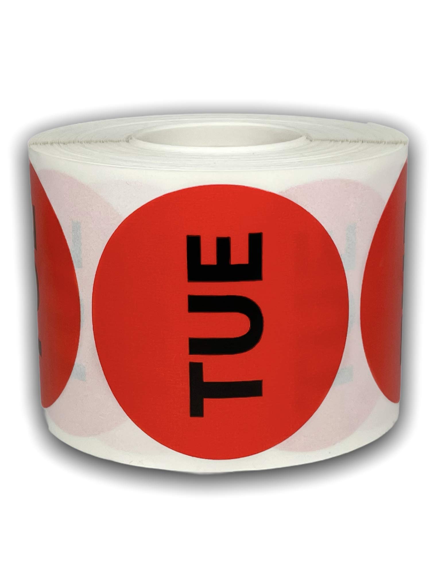 Amazon.com : 500 Labels 2" Round Red Tuesday Days of The Week Inventory ...