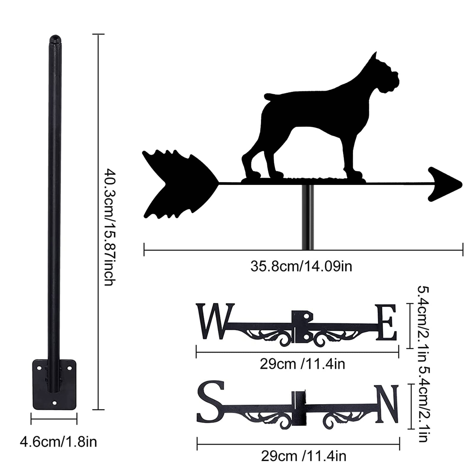 Outdoor Patio Vane Newfoundland Dog Weather Vane - Large Iron Garden ...