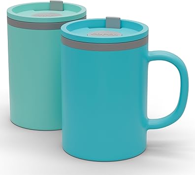 Amazon.com | Copco Iconic 12oz Double Wall Insulated Desk Mug with Lid ...