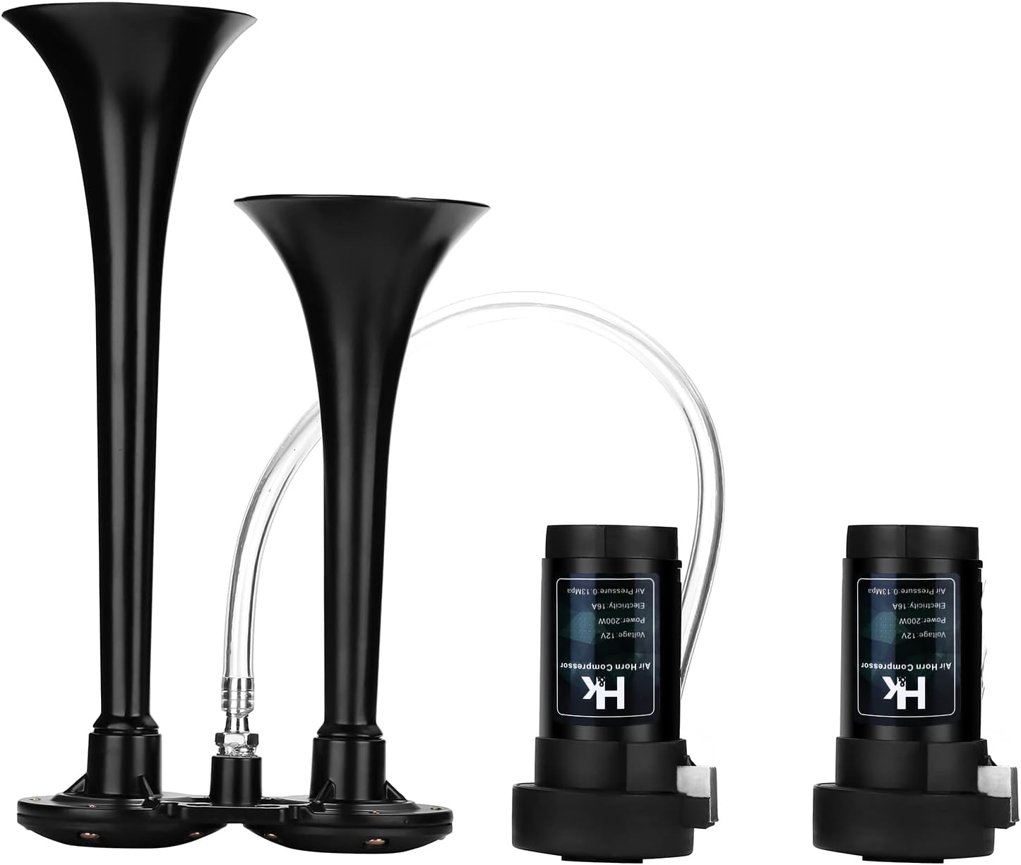 Amazon.com: HK 12V 150db Car Air Horn, Super Loud Dual Trumpet Air Horn Kit with 2 Compressor ...