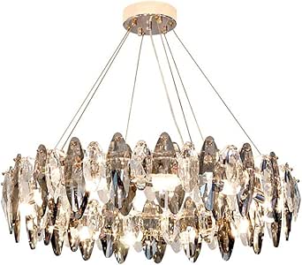 LED Modern Chandelier Lamp, Post-Modern Crystal Chandeliers, Creative Art Ring Hanging Light ...