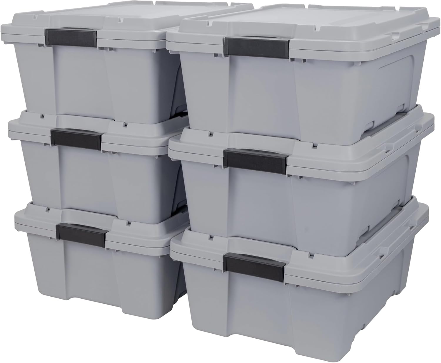 Amazon.com: 12 gal Plastic Utility Storage Tote, Gray, 6 Pack ...