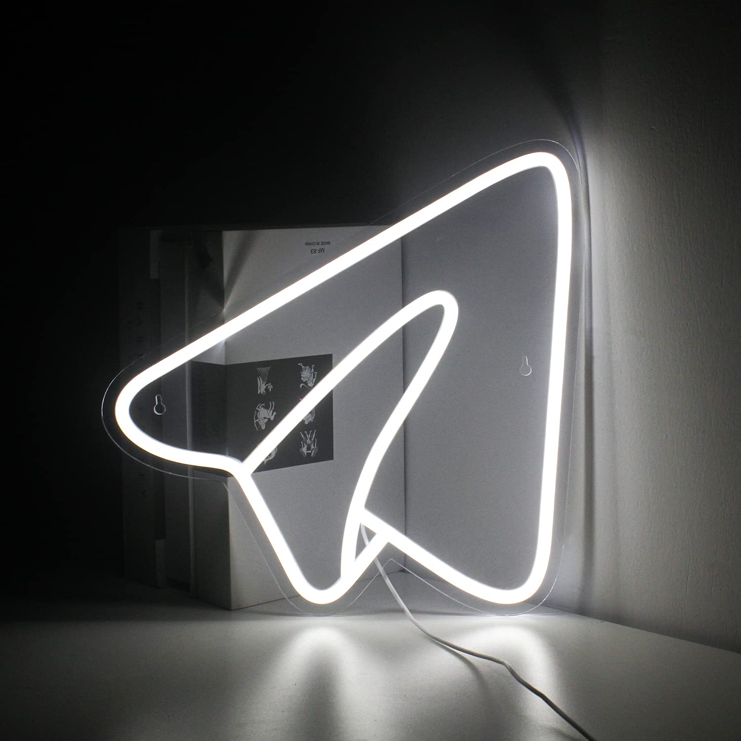Buy Paper Airplane Neon Signs White Plane Led Neon Lights Wall Art ...