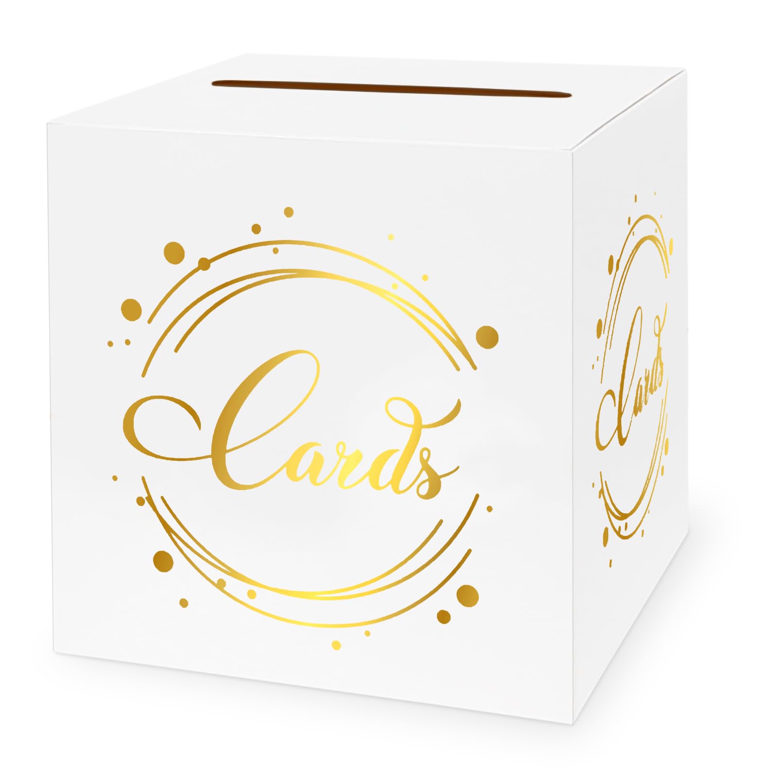 Amazon.com: LIKAJON 1 Pack White and Gold Foil Card Box for Party, 8.7 ...